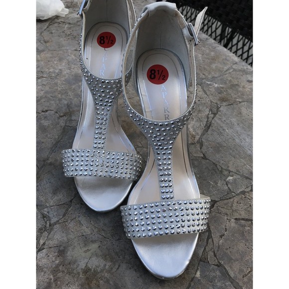Caparros | Shoes | Capparos Fantasy Tstrap Sandal Silver Satin Size 85 ...